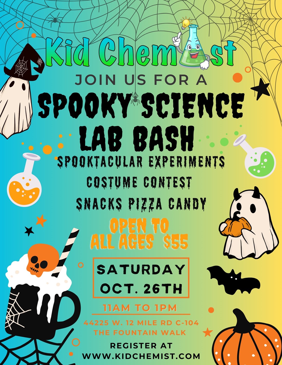 Spooky Science Lab Bash | Twelve Mile Crossing at Fountain Walk